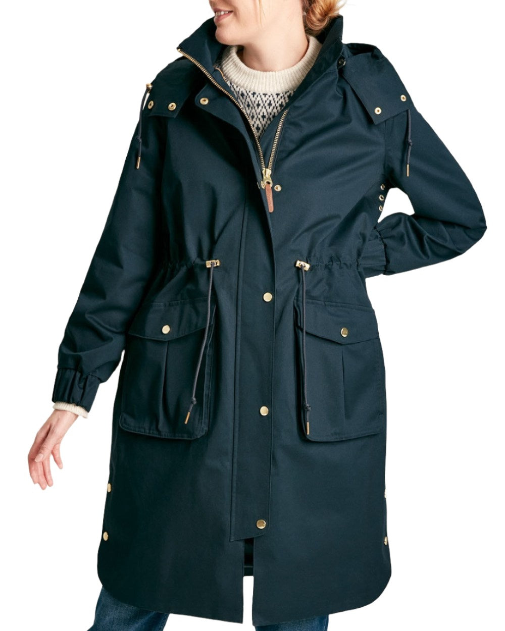 Joules Harpsden Waterproof Long Raincoat with Hood